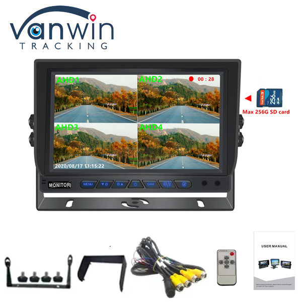 7 inch 1024*600 AHD Monitor Quad Display Car Truck Security Camera ...
