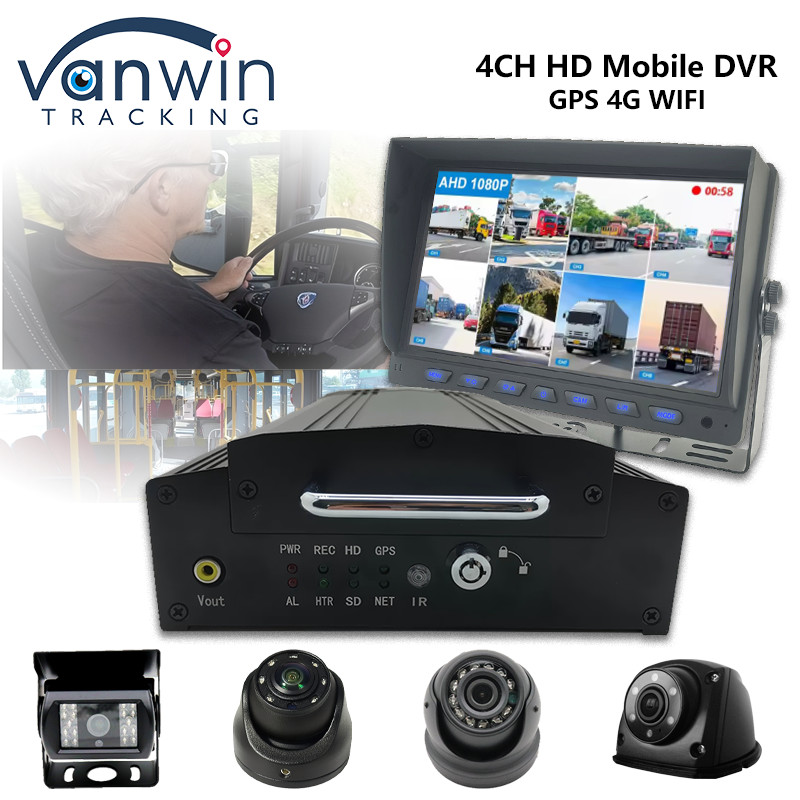 4 Channel HDD SSD Mobile DVR 1080P 4G WiFi GPS MDVR Vehicle Camera Car ...