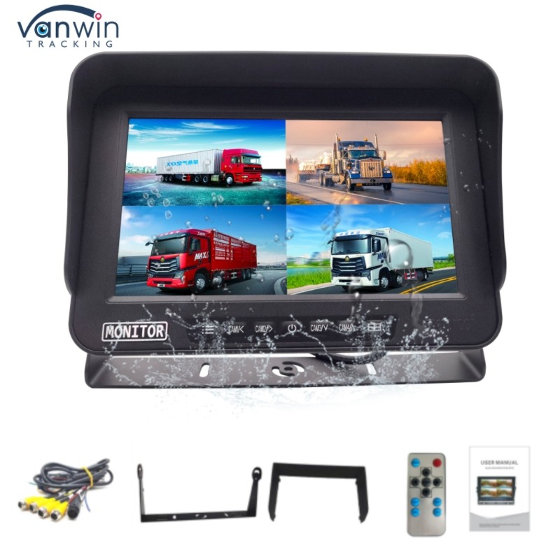 4 Channel AI Car Monitor Waterproof IPX69 Explosion-proof 10" AHD ...