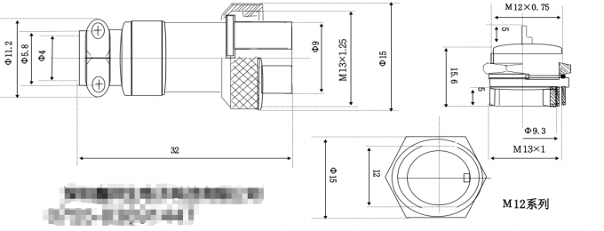 Aviation plug 3pin 4pin 5pin 12pin Female Male Connector / adapter for ...