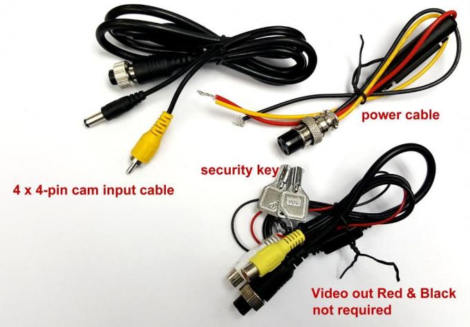 Female 4-Pin to RCA (A/V) Adapter Wire , RCA to 4-PIN Monitor / Camera ...