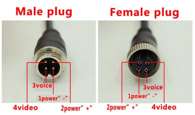 15m 4 Pin Din Cable Aviation Connector Backup Camera Cable
